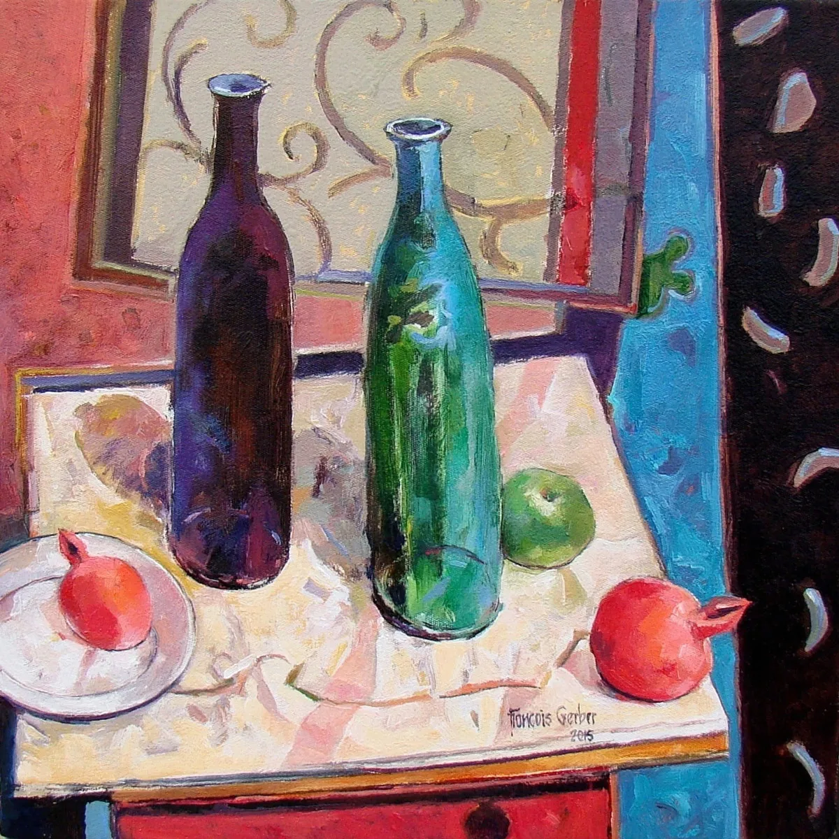Still Life with Bottles - Francois Gerber - Robertson Art Gallery